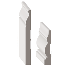 Level 10 - 3 1/2" primed poplar casing and 7 1/4" primed poplar base b ...